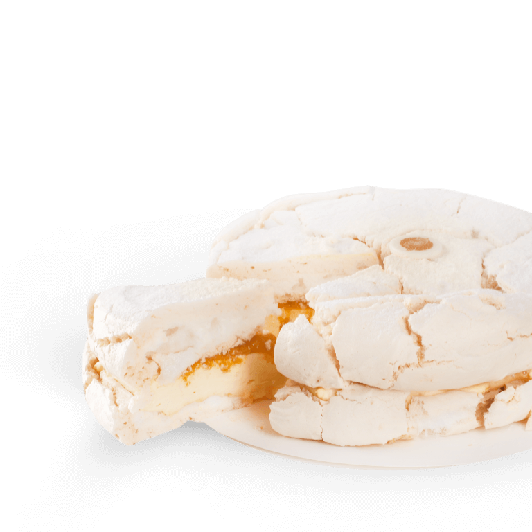 Mango - Passion Fruit Dacquoise - Standard cakes - Cakes | Cukiernia Sowa